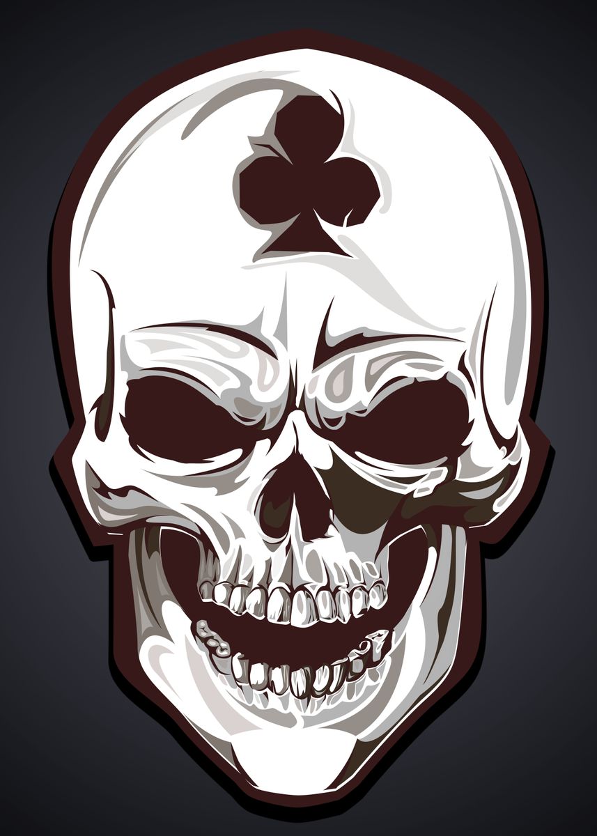 'Skull Club Gray' Poster, picture, metal print, paint by Papabear ...