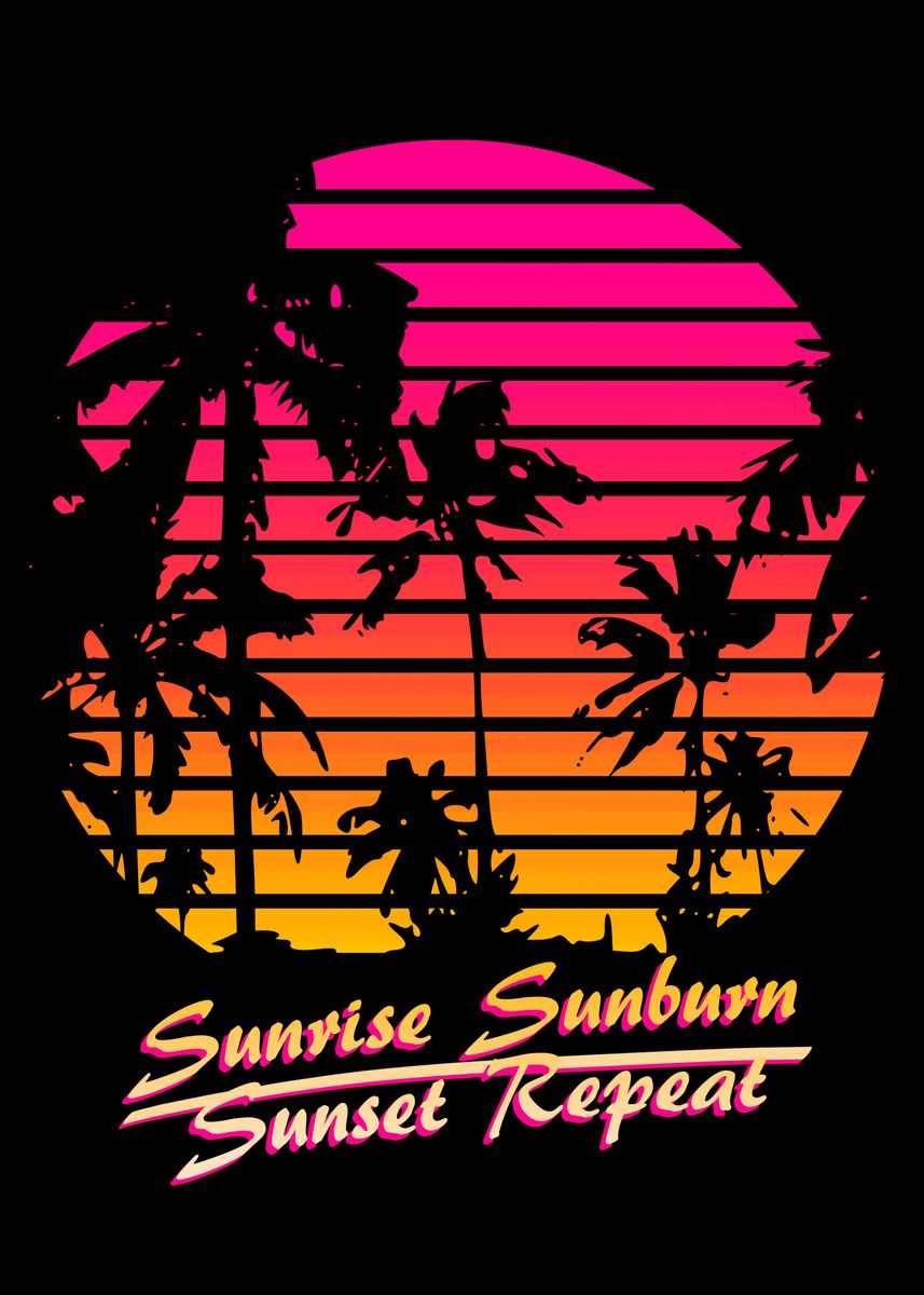 'Sunrise Sunburn Sunset' Poster, picture, metal print, paint by El ...