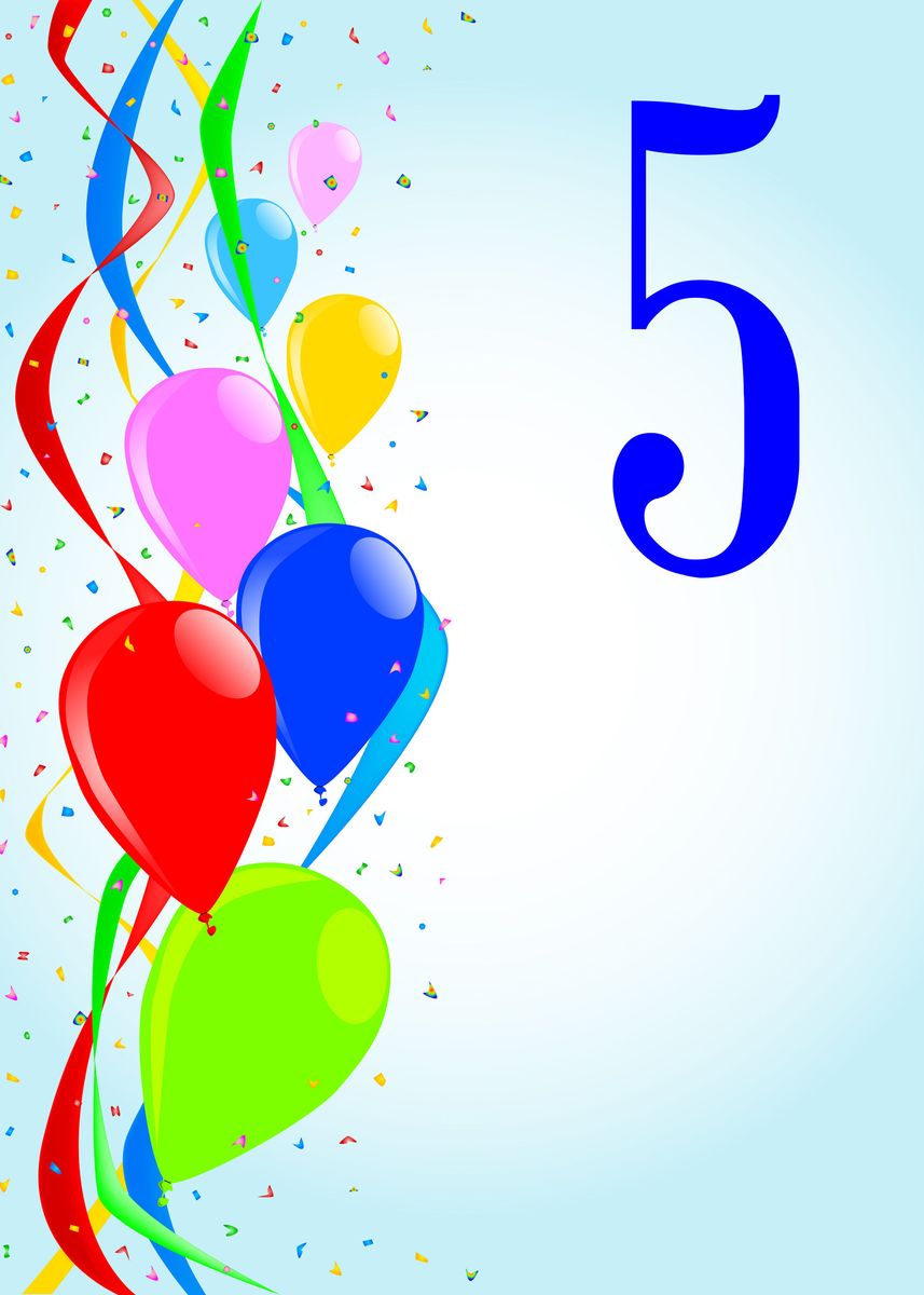 '5 Balloons Party' Poster, picture, metal print, paint by HomeStead ...