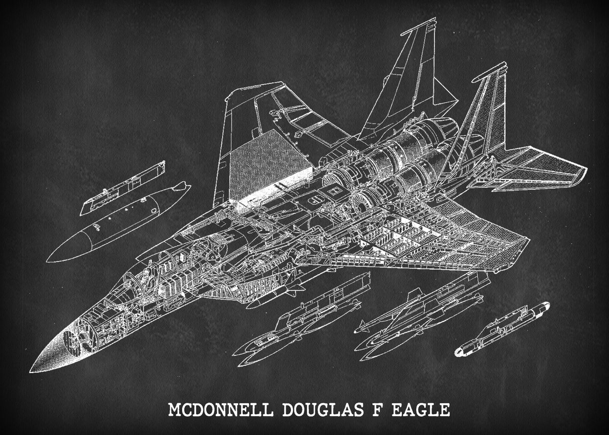 'MCDONNELL DOUGLAS F EAGLE' Poster by Blueprint Expert | Displate