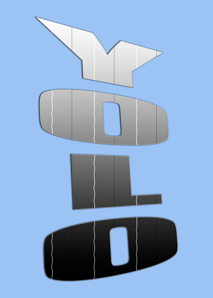 'Yolo text design trendy' Poster, picture, metal print, paint by ...