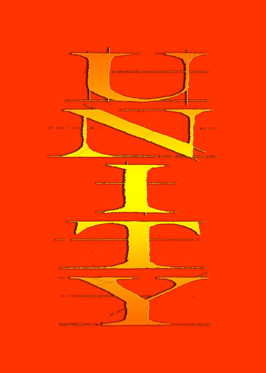 'Unity text design trendy' Poster, picture, metal print, paint by ...