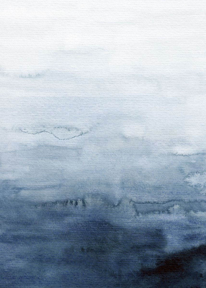 'Indigo Abstract Painting 4' Poster, picture, metal print, paint by ...