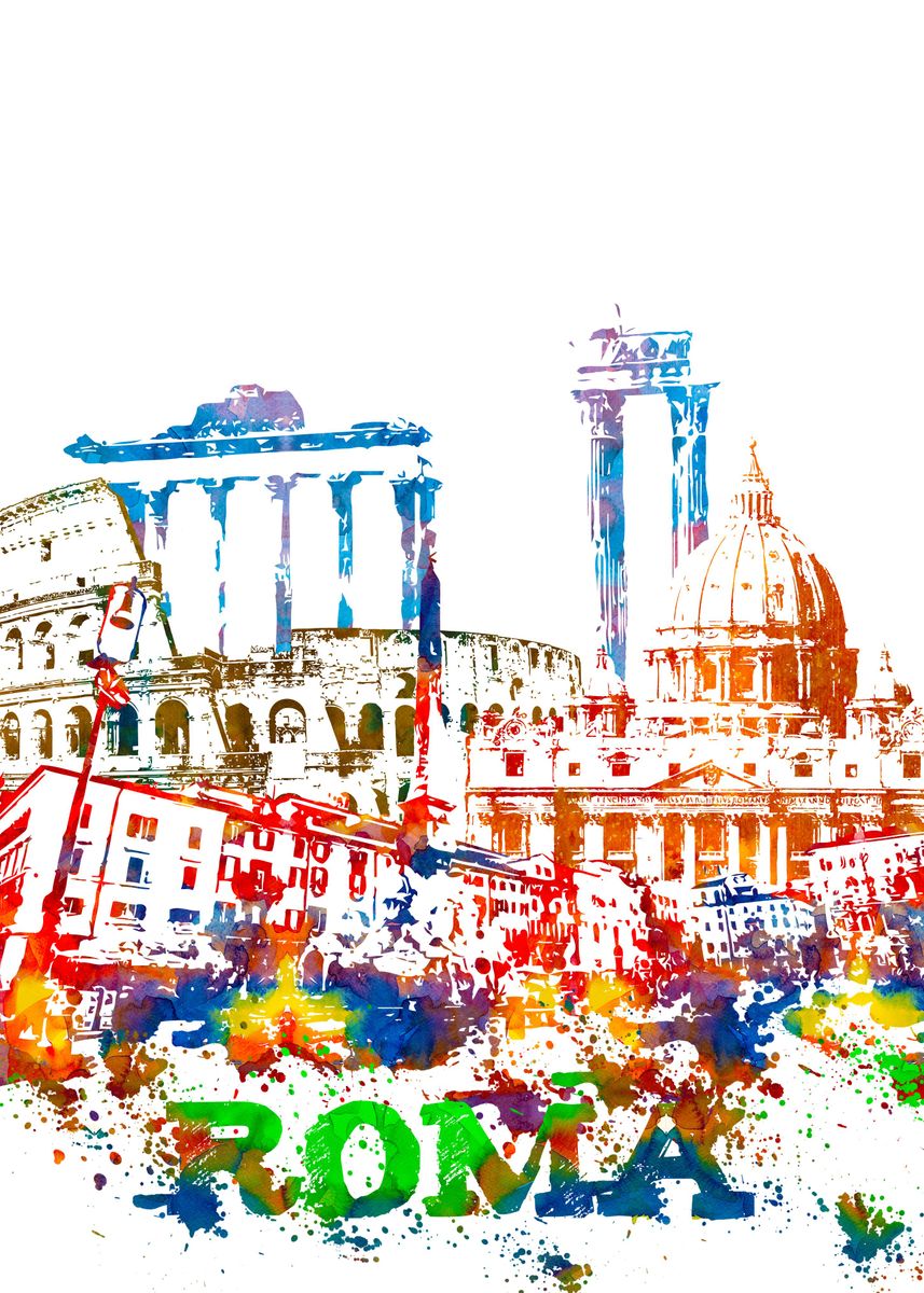'Rome' Poster, picture, metal print, paint by Printed Artings | Displate
