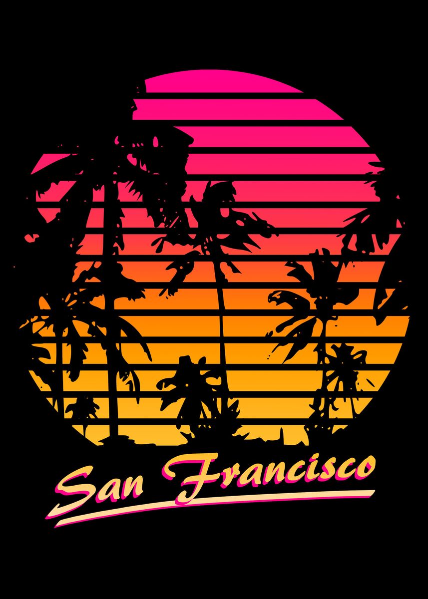 'San Francisco 80s Sunset' Poster by El Tropico | Displate