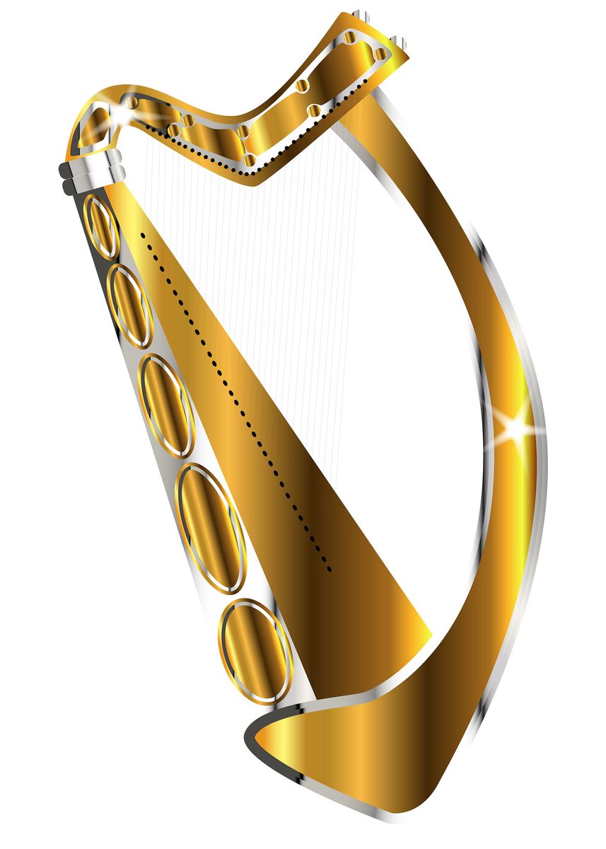 'Golden Irish Harp Isolated' Poster by HomeStead Digital | Displate
