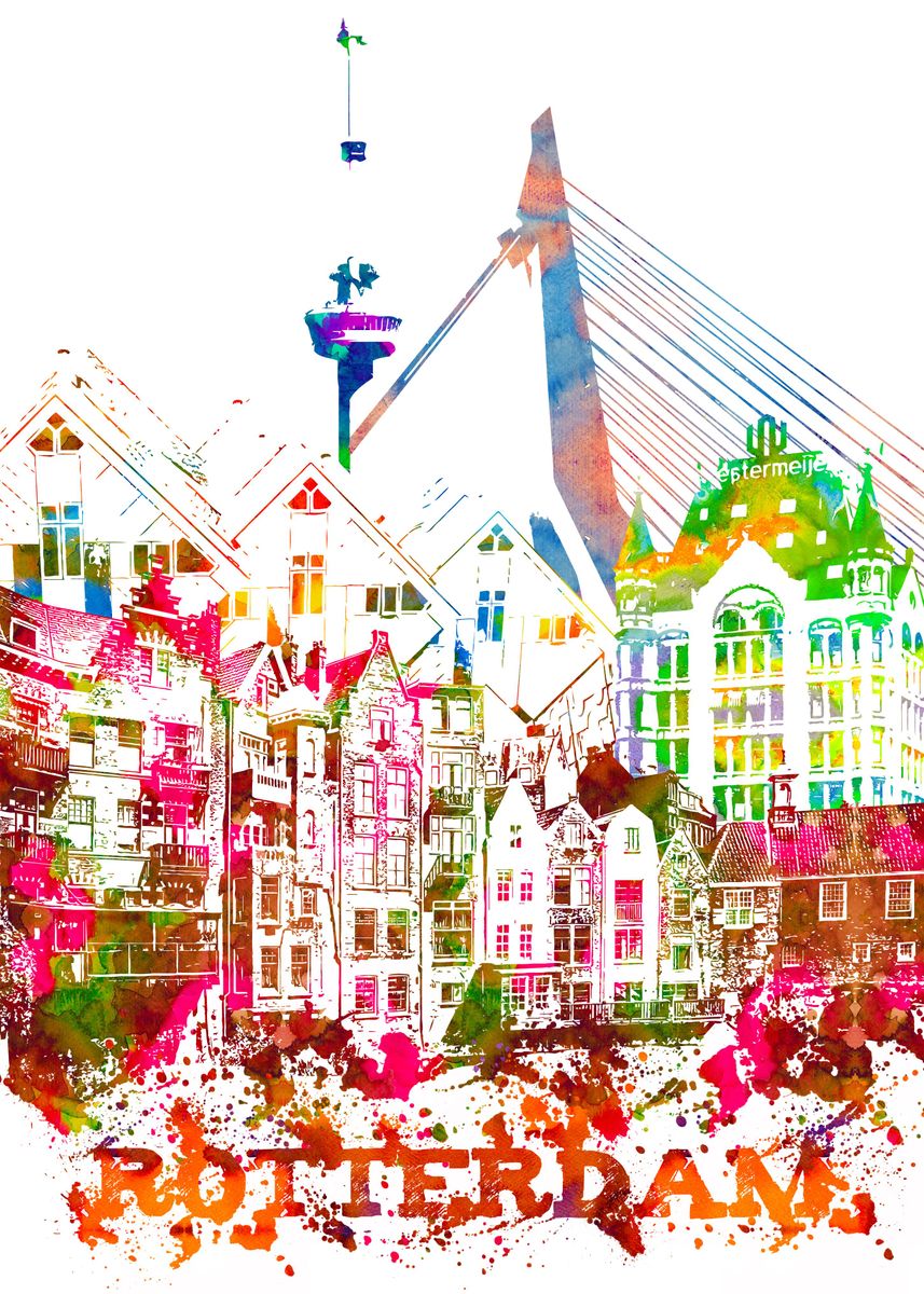 'Rotterdam' Poster, picture, metal print, paint by Printed Artings ...