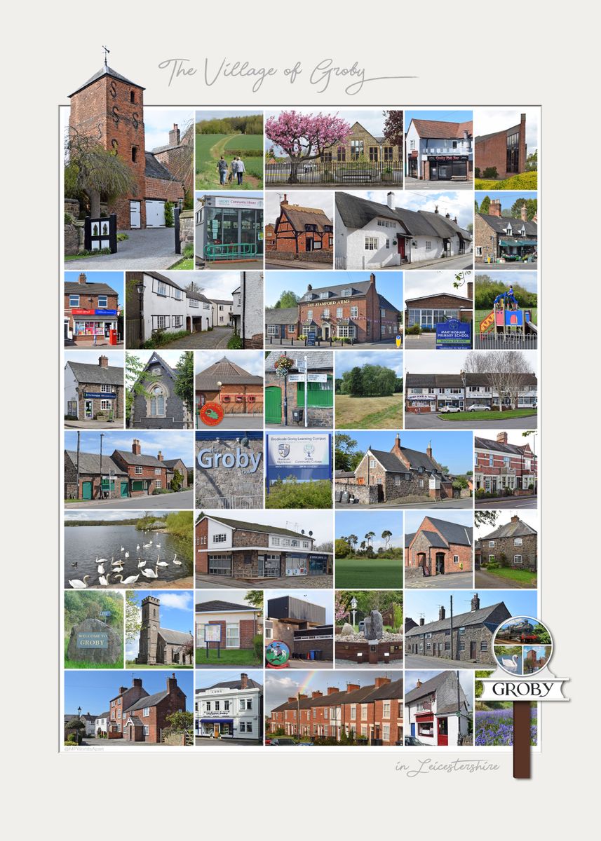 'The Village of Groby ' Poster, picture, metal print, paint by Mike ...