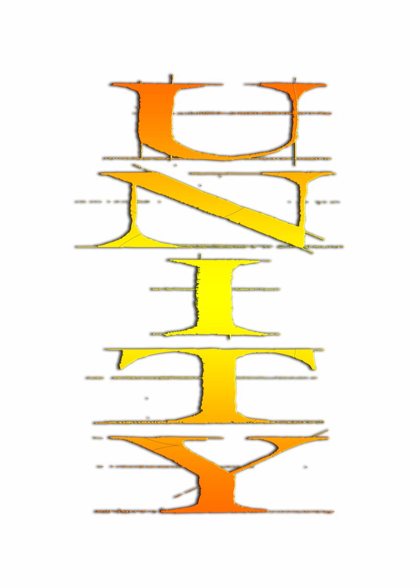 'Unity text design trendy' Poster, picture, metal print, paint by ...