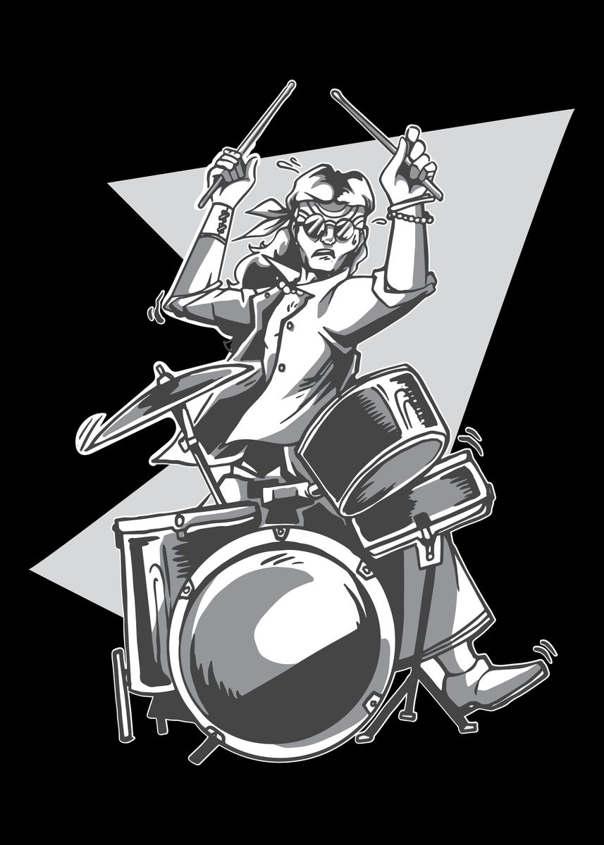 'Hippie Drummer ' Poster by Wonderful Dream Picture | Displate