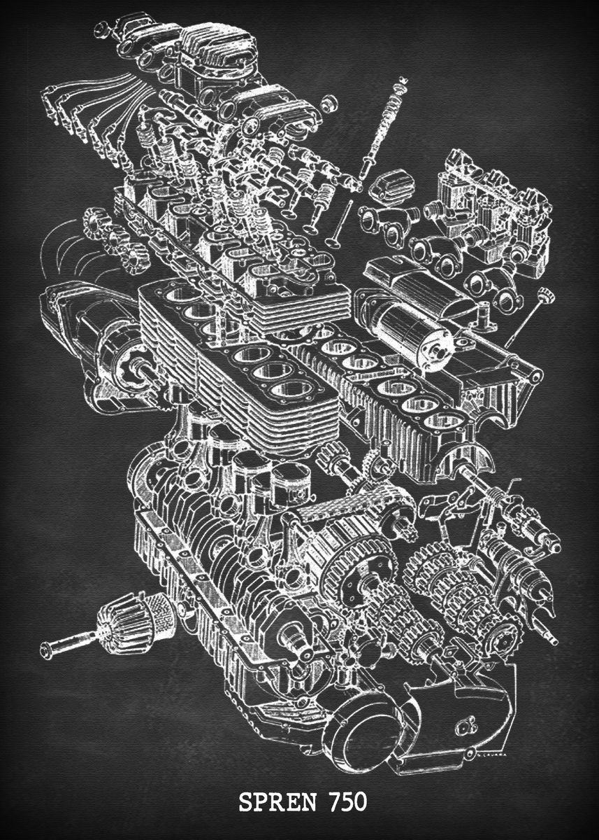 'SPREN 750' Poster, picture, metal print, paint by Blueprint Expert ...