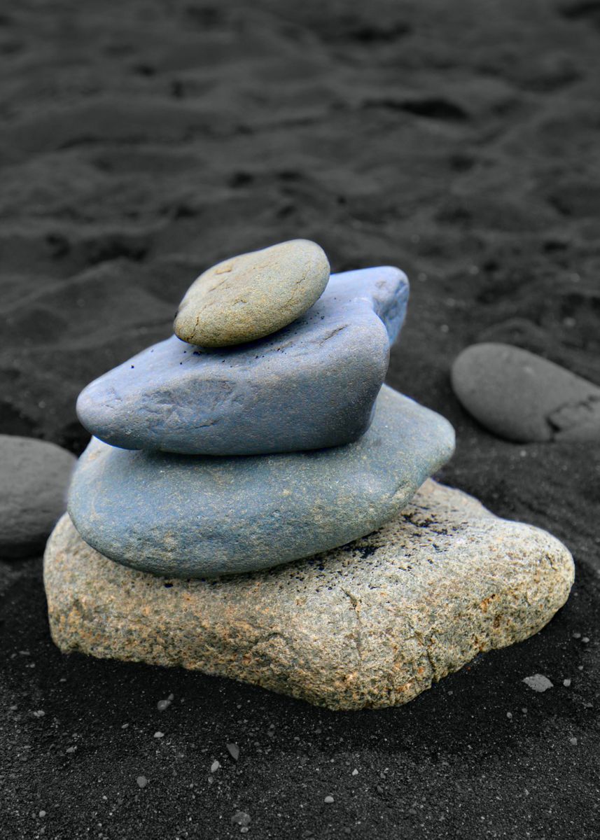 'Zen Rocks' Poster, picture, metal print, paint by Julie Maxwell | Displate