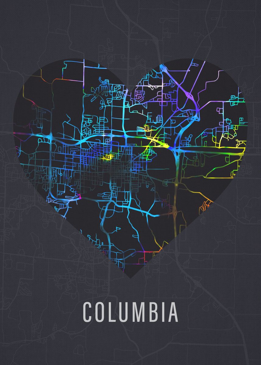 'Columbia South Carolina' Poster, picture, metal print, paint by Design ...