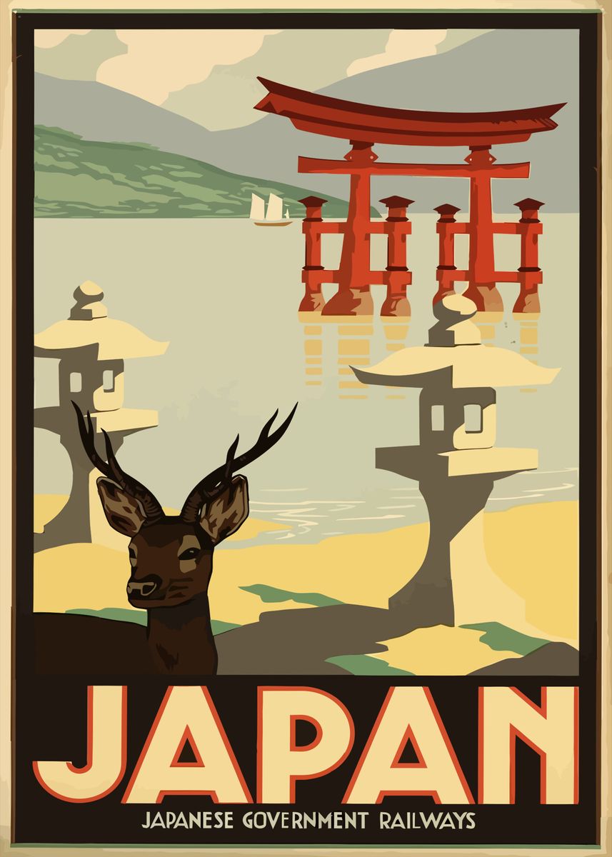 'Japan Vintage Poster' Poster, picture, metal print, paint by ...