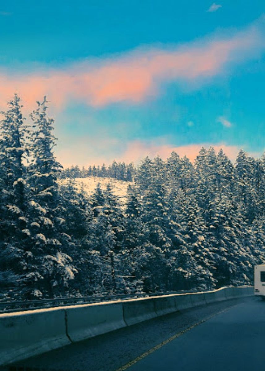 'Winter Drive' Poster, picture, metal print, paint by Leli | Displate