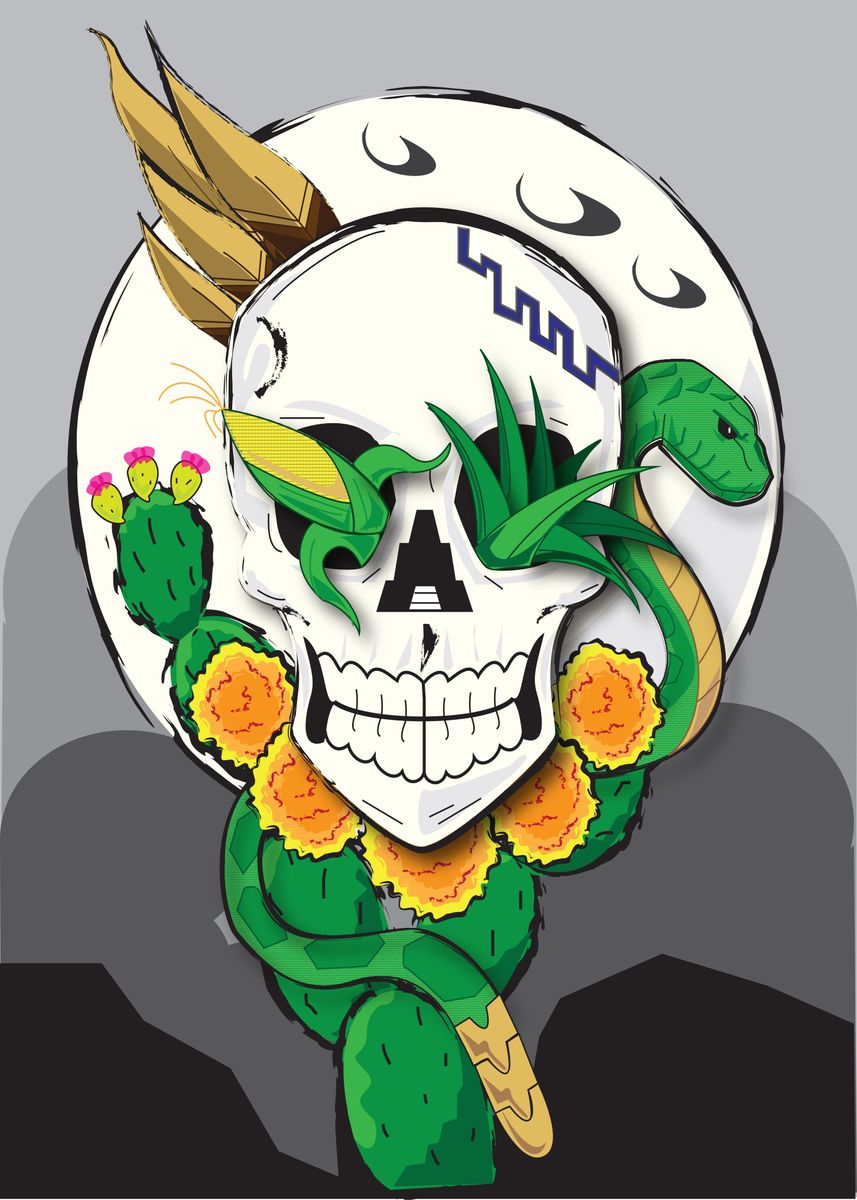 'Calaca' Poster, picture, metal print, paint by Valentin Garcia | Displate