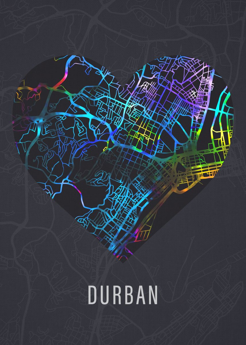 'Durban South Africa City ' Poster by Design Turnpike | Displate