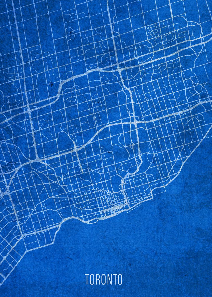 'Toronto Ontario City Map' Poster, picture, metal print, paint by ...