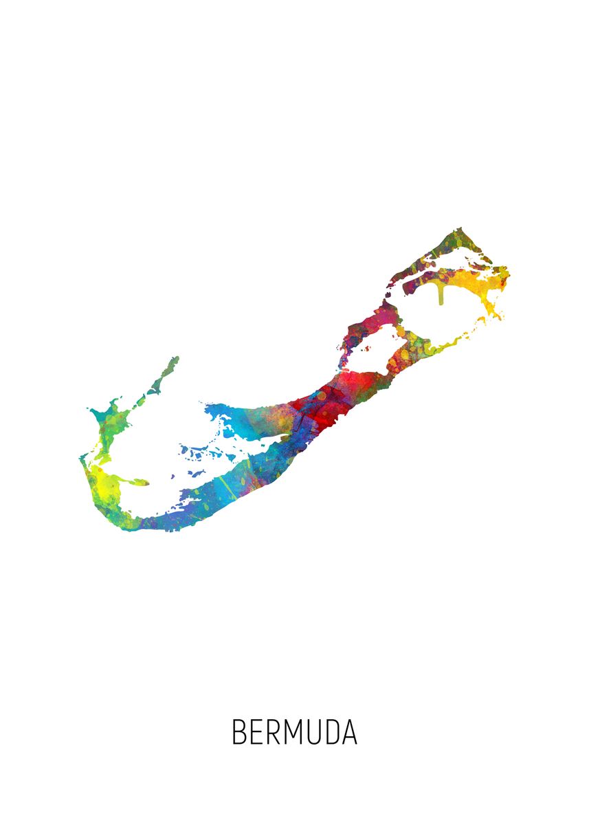 'Bermuda Map' Poster by Michael Tompsett | Displate