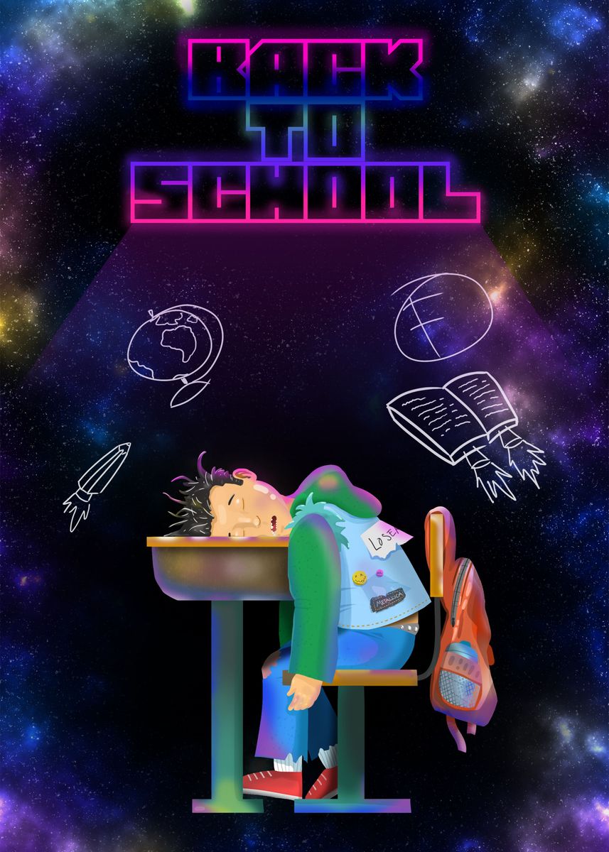 'Oh no school again' Poster by Dulg8n Mnd | Displate