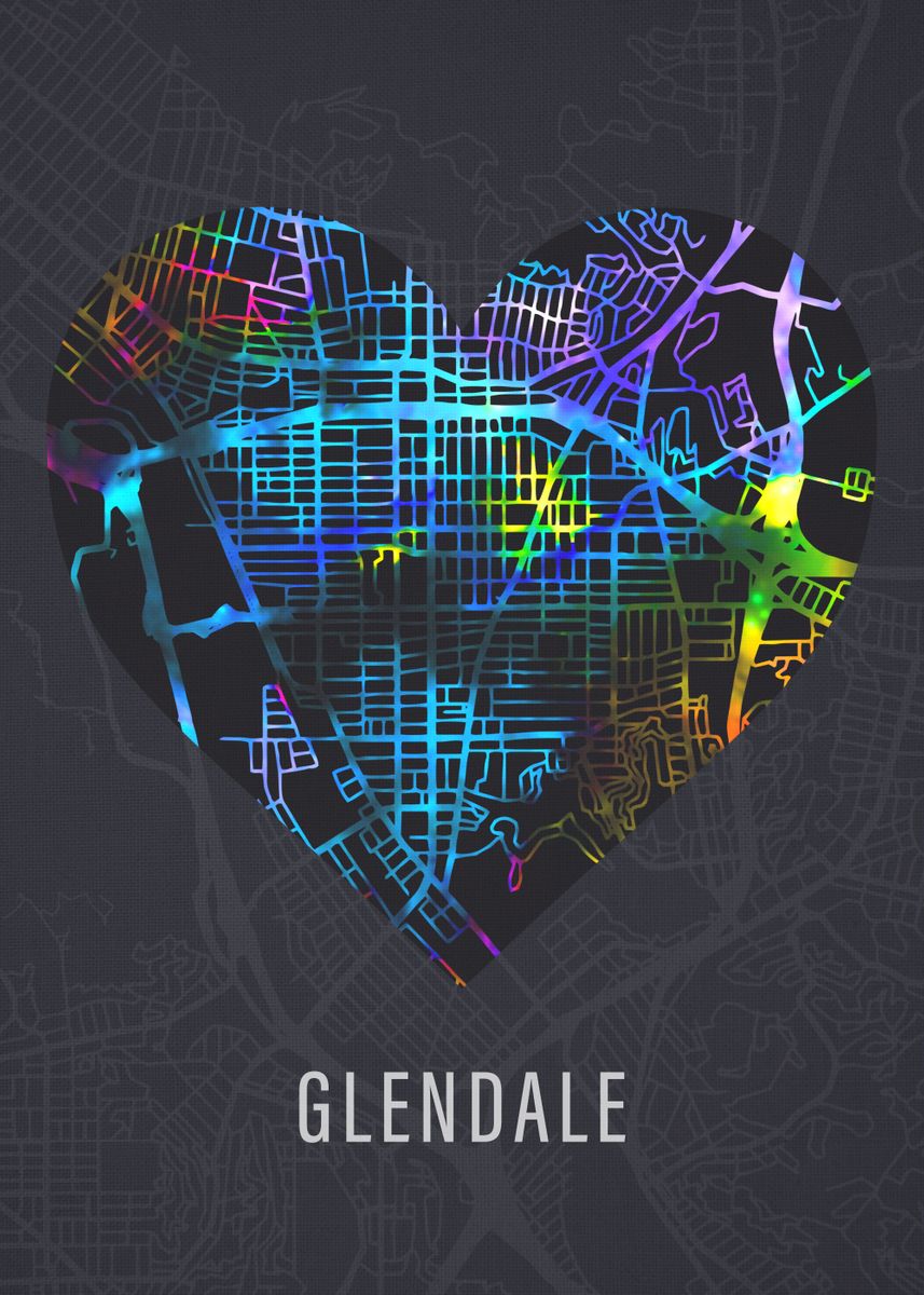 'Glendale California City' Poster by Design Turnpike | Displate
