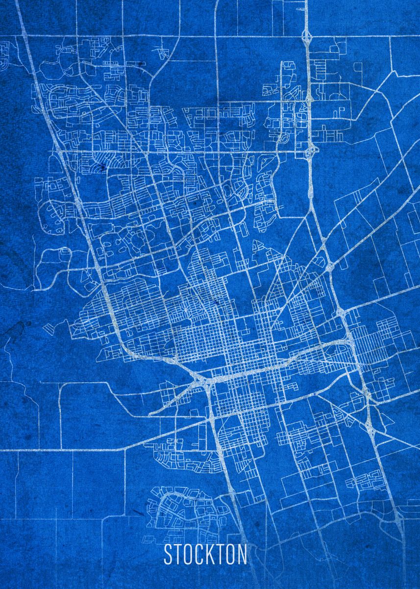 'Stockton California City' Poster, picture, metal print, paint by ...