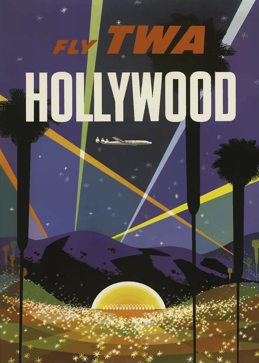 'Hollywood Vintage Poster' Poster, picture, metal print, paint by ...