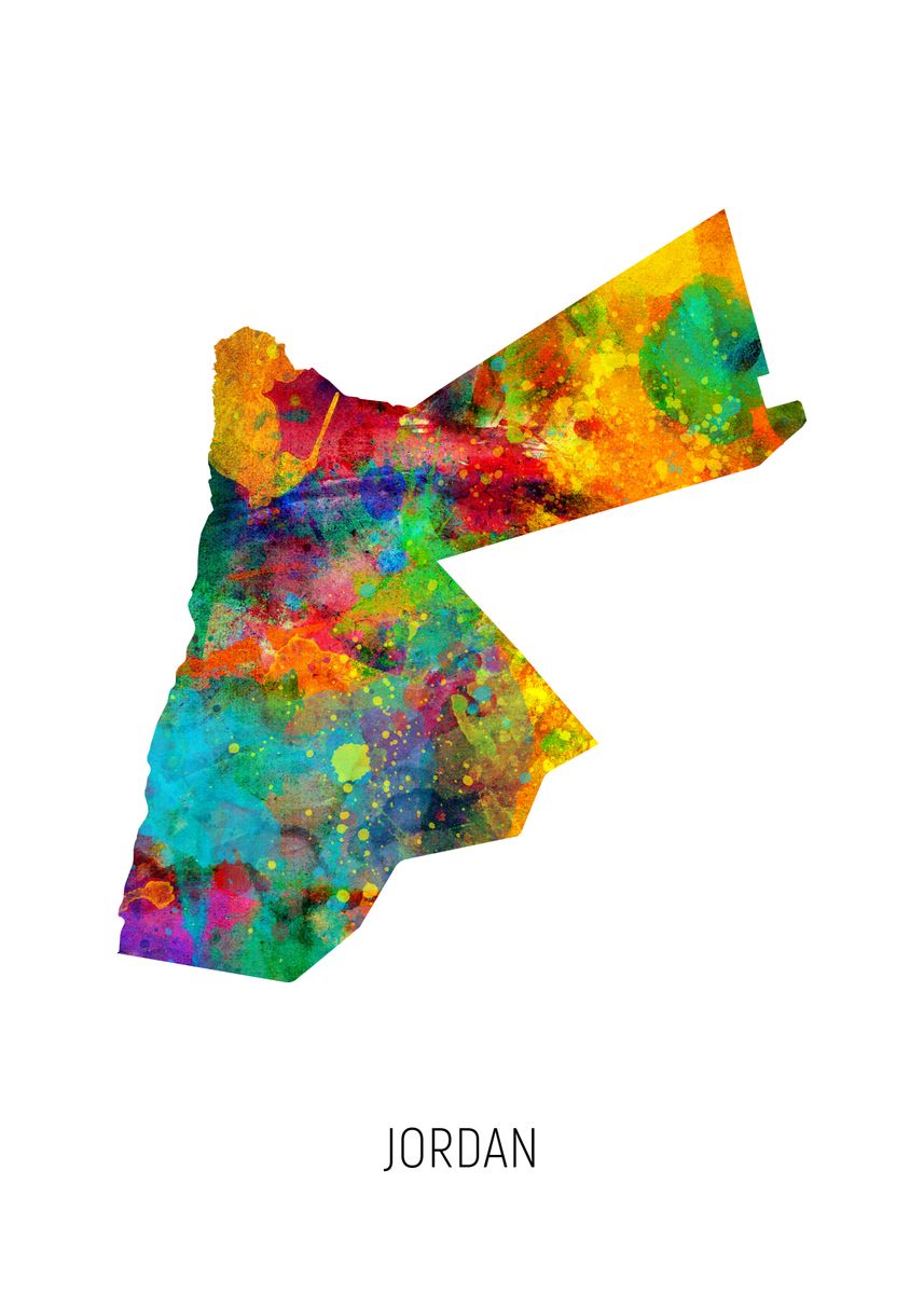 'Jordan Map' Poster, picture, metal print, paint by Michael Tompsett ...