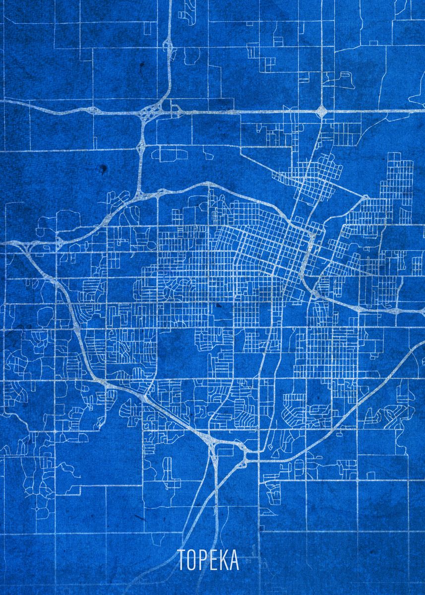 'Topeka Kansas City Streets' Poster, picture, metal print, paint by ...