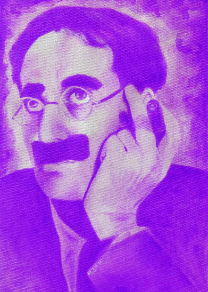 'Groucho Marx Purple' Poster by Alessandro Sireus Artist | Displate