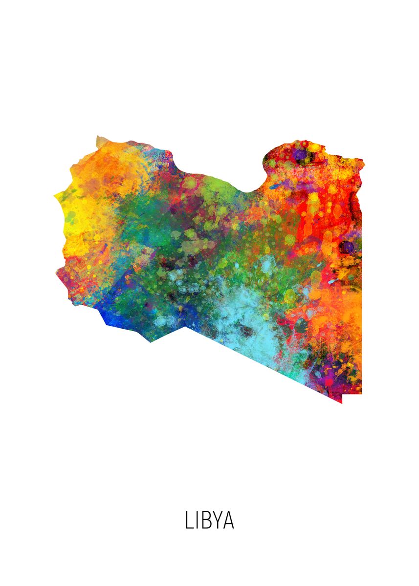 'Libya Map' Poster by Michael Tompsett | Displate
