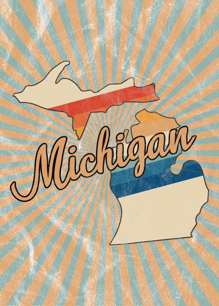 'Michigan State Vintage 70s' Poster by Tracey Krause | Displate