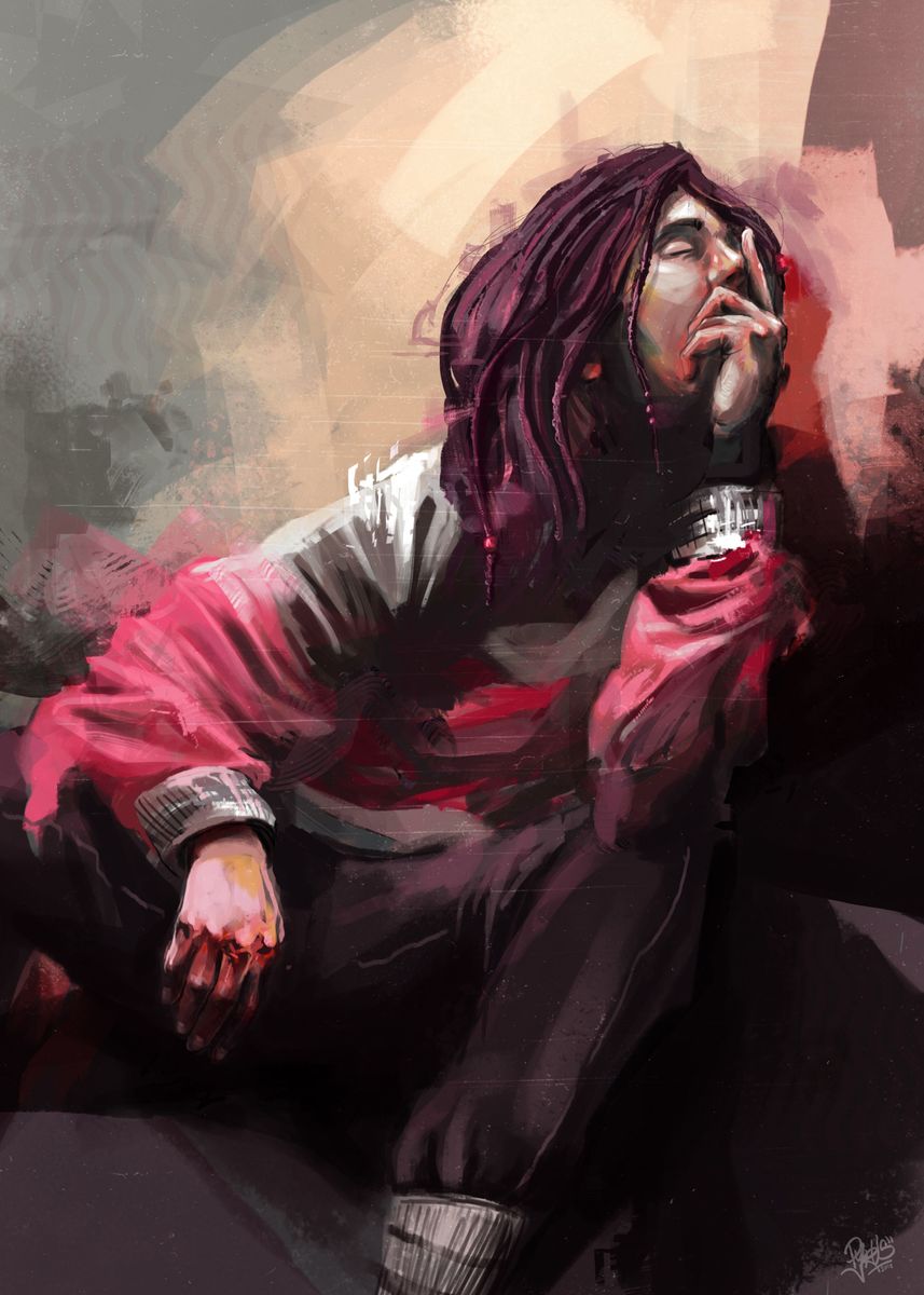 'Dreads' Poster, picture, metal print, paint by Damian Pera | Displate