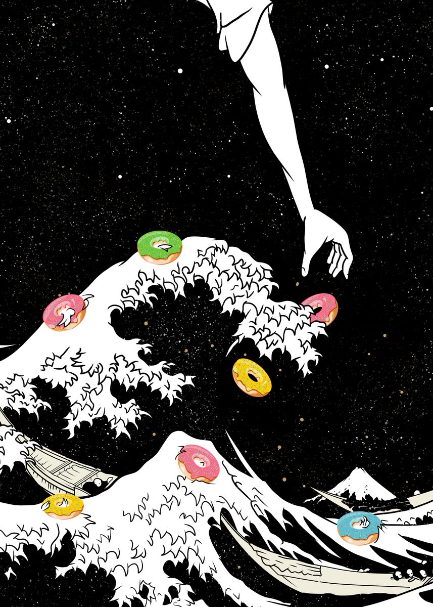 'God eating doughnuts ' Poster by mailbox disco | Displate