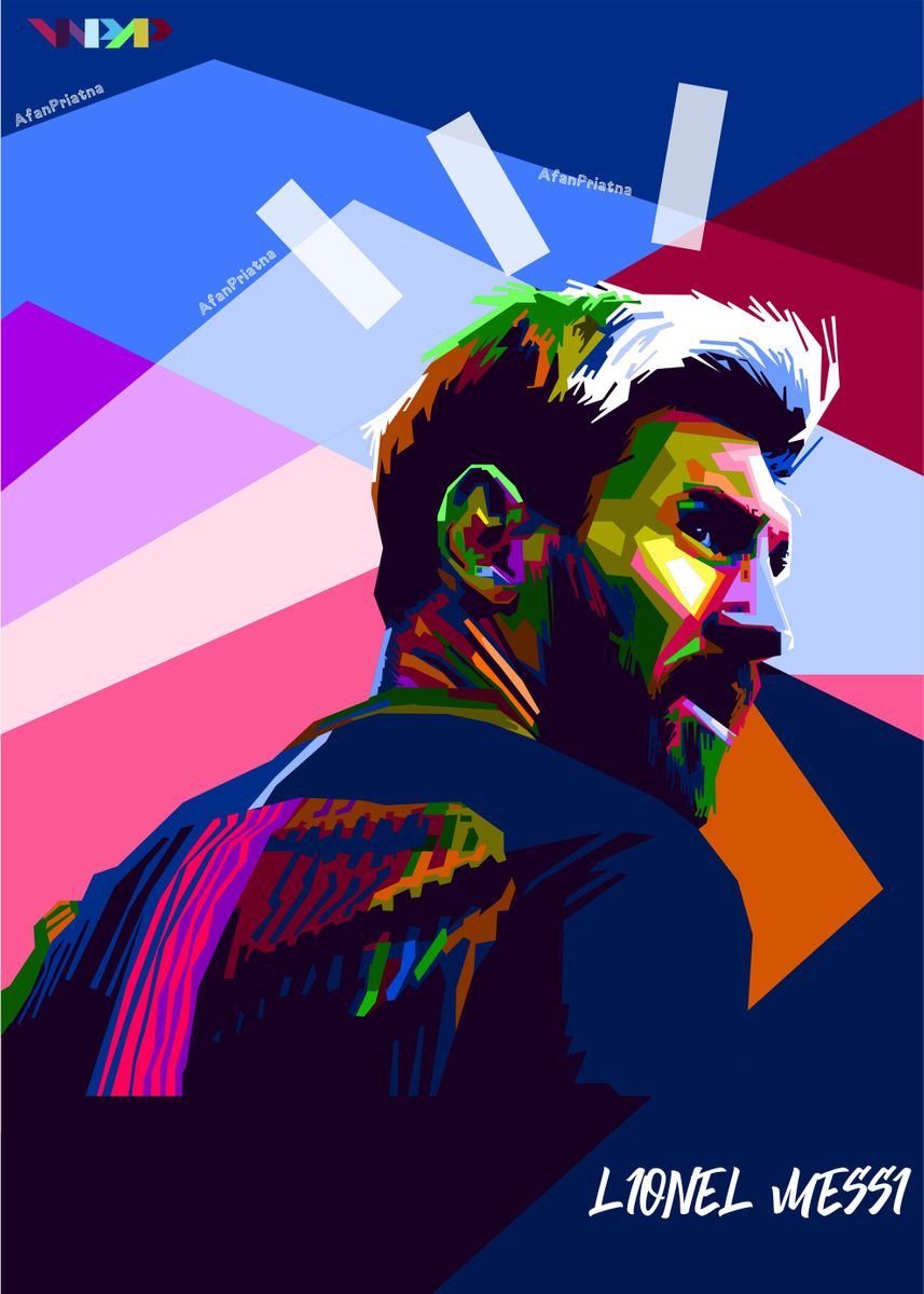 'Lionel Messi In Wpap' Poster, picture, metal print, paint by Fanth ...