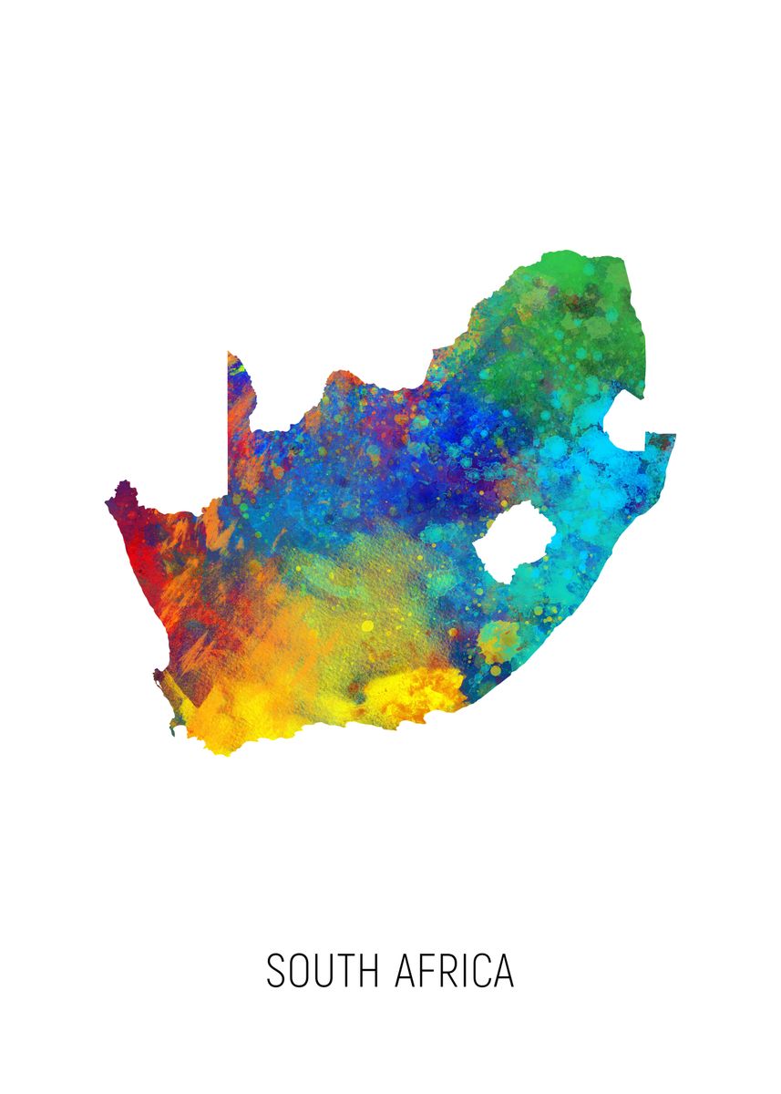 'South Africa Map' Poster, picture, metal print, paint by Michael ...