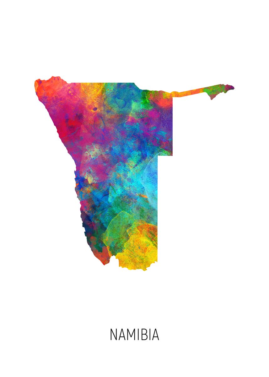'Namibia Map' Poster by Michael Tompsett | Displate