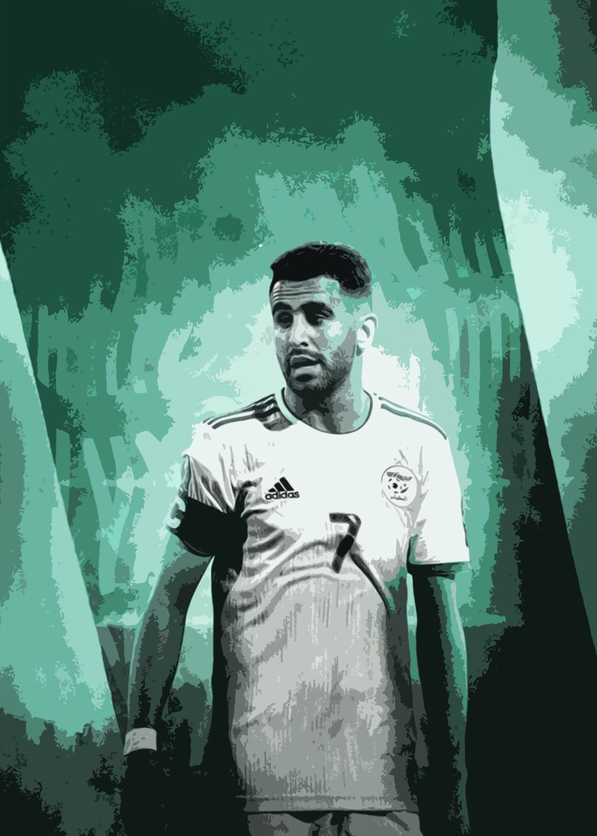 'Riyad Mahrez Painting' Poster, picture, metal print, paint by Xenfrom ...