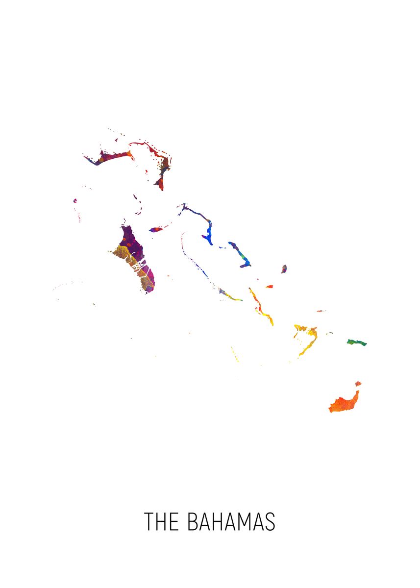 'The Bahamas Map' Poster, picture, metal print, paint by Michael ...