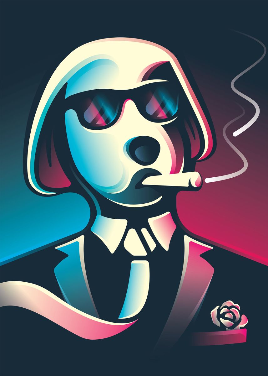 'dog mafia' Poster, picture, metal print, paint by owlskul | Displate