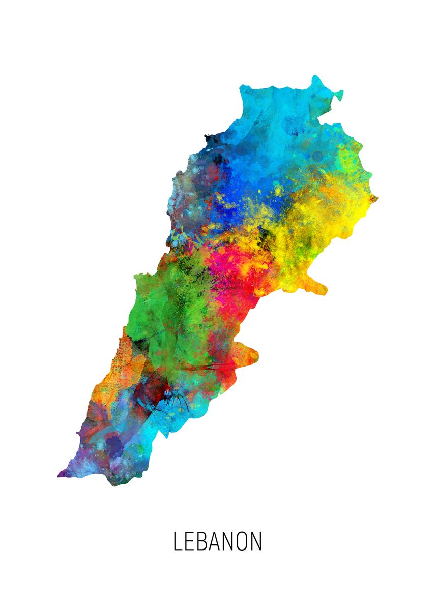 'Lebanon Map' Poster by Michael Tompsett | Displate
