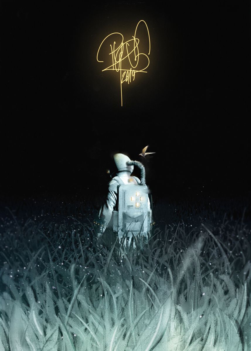 'Cosmonaut ' Poster, picture, metal print, paint by Damian Pera | Displate