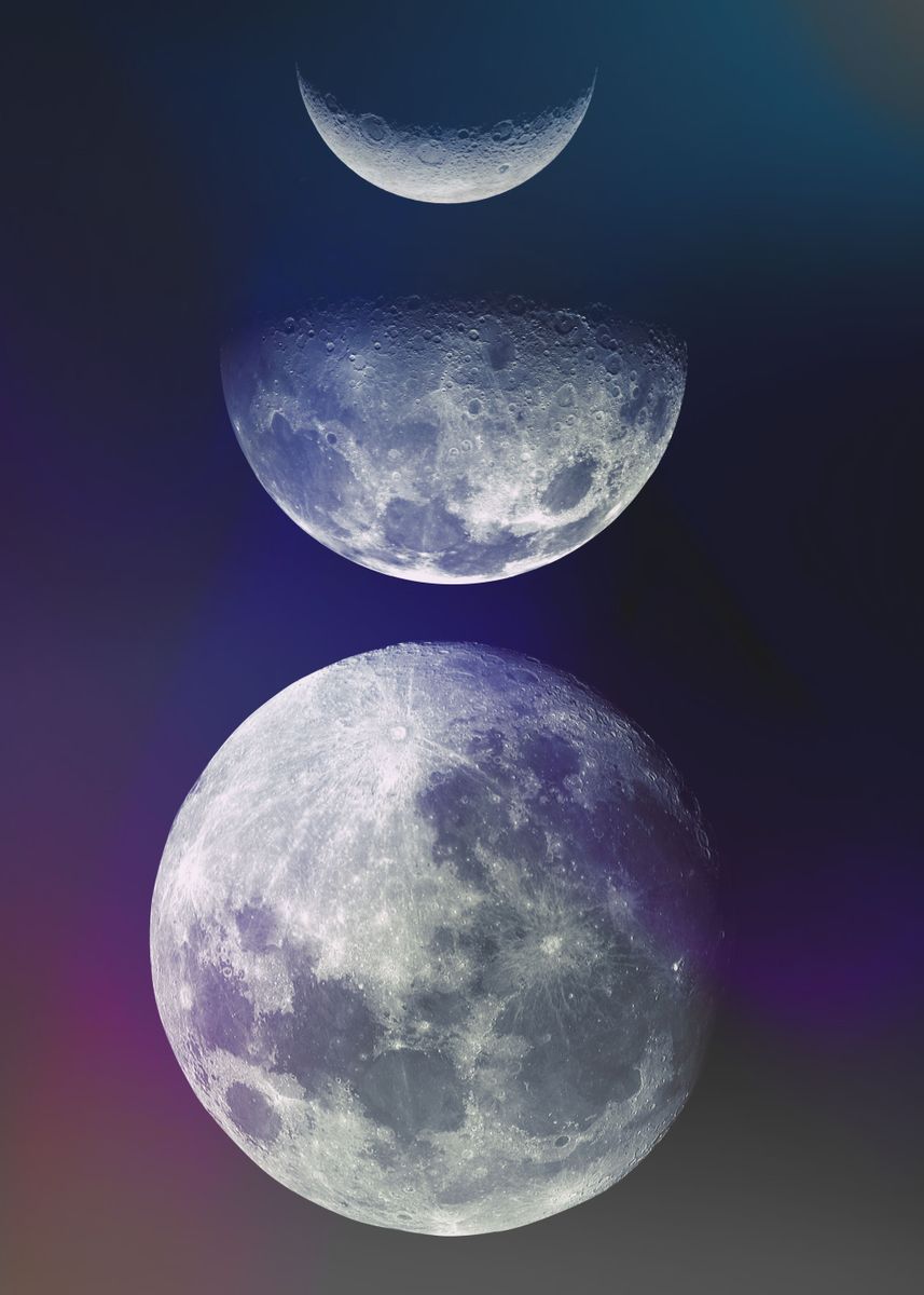 'Moon' Poster, picture, metal print, paint by GregPics | Displate