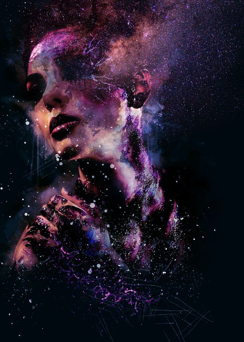 'Starfall' Poster, picture, metal print, paint by Ricsi Makkai | Displate