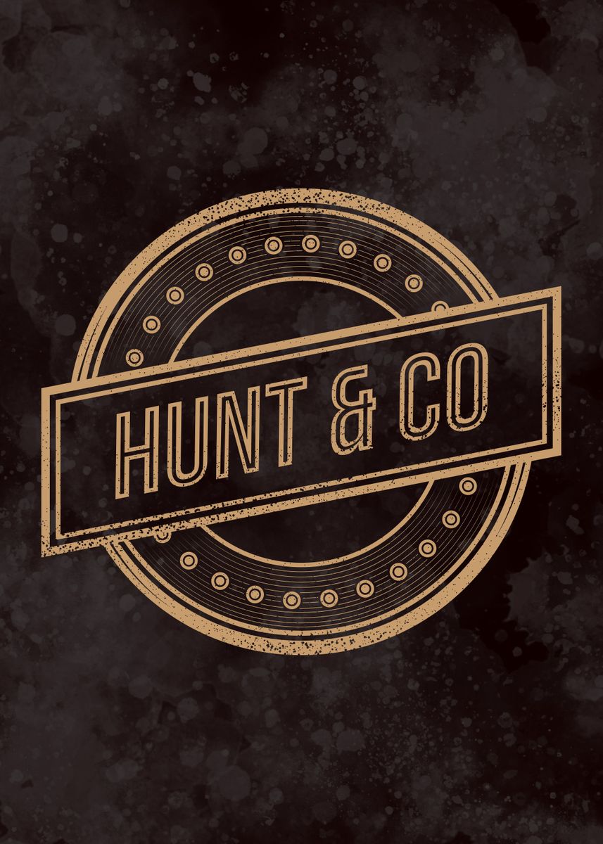'HUNT AND CO RETRO LOGO' Poster, picture, metal print, paint by Hunt ...