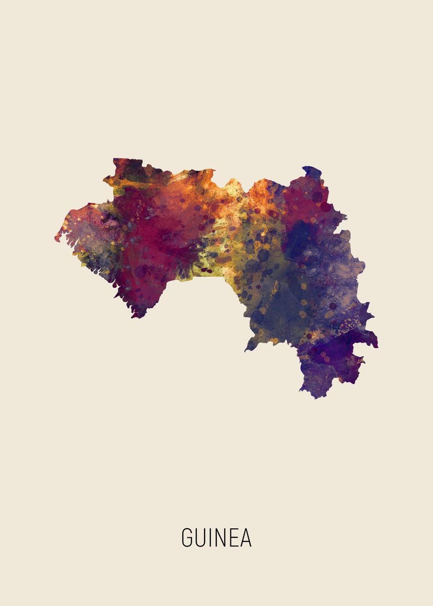 'Guinea Map' Poster by Michael Tompsett | Displate