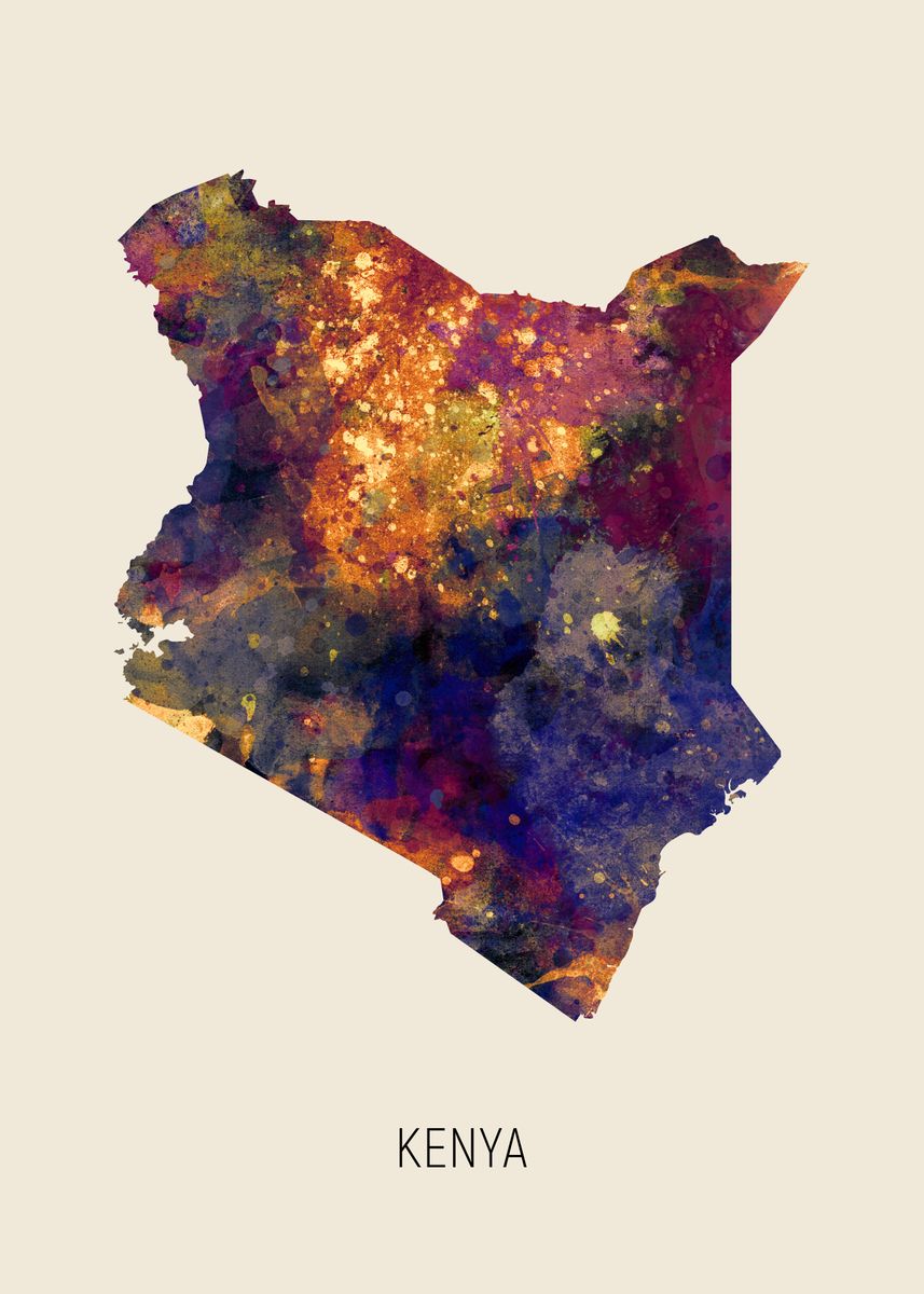 'Kenya Map' Poster by Michael Tompsett | Displate