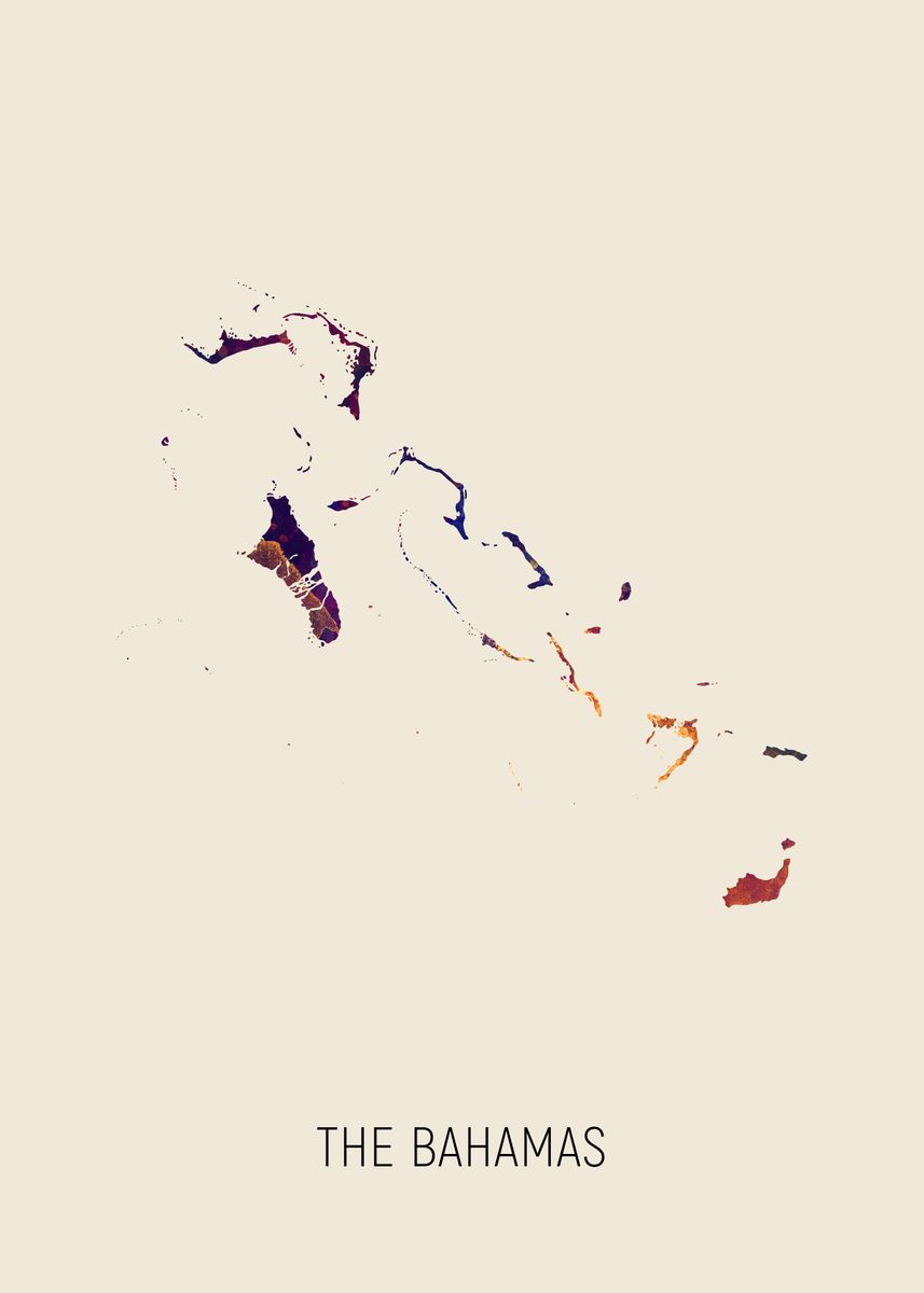 'The Bahamas Map' Poster, picture, metal print, paint by Michael ...