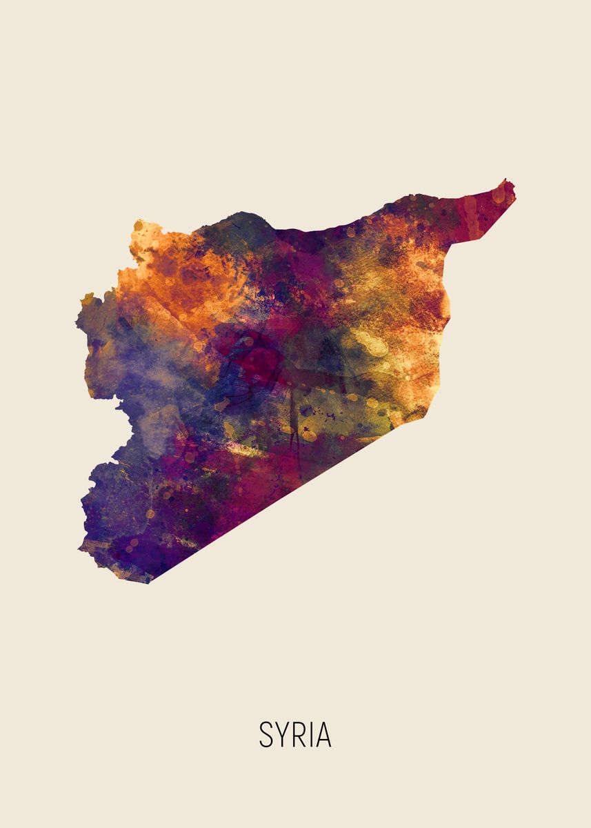 'Syria Map' Poster, picture, metal print, paint by Michael Tompsett ...