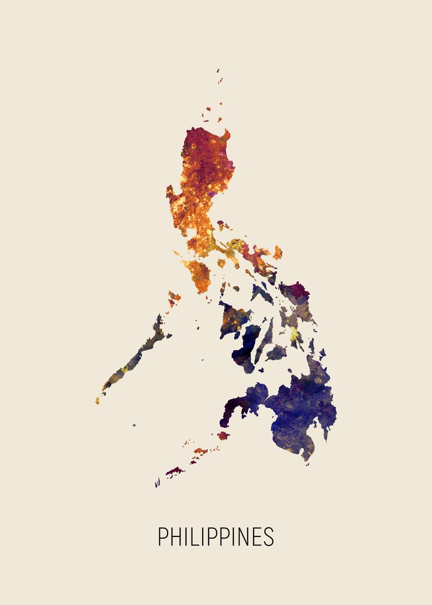'Philippines Map' Poster by Michael Tompsett | Displate